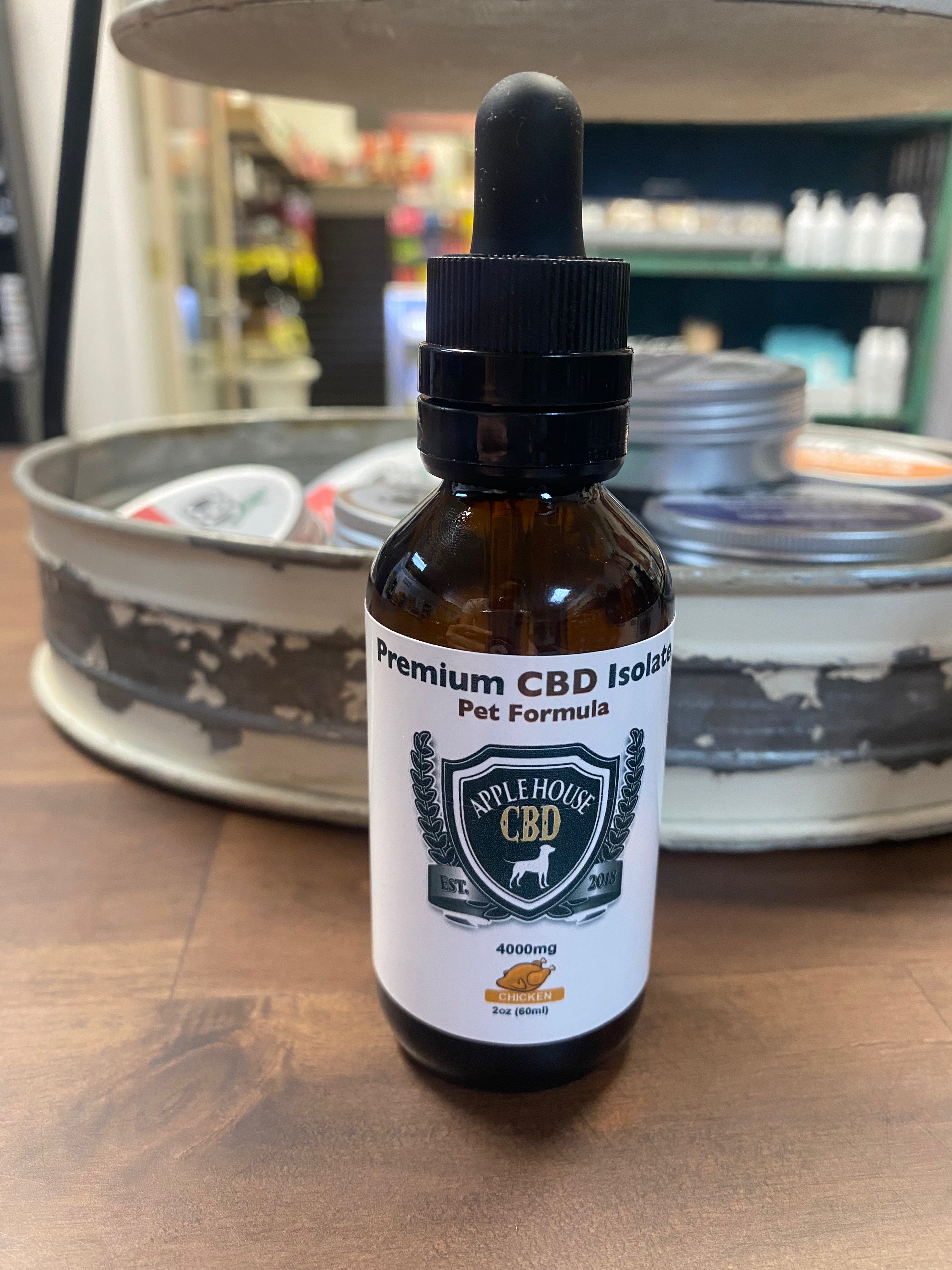 Apple House CBD Chicken Flavored Pet Formula 4000mg 2oz Isolate Tinctu ...